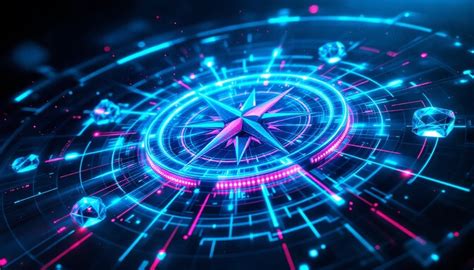 Free Neon Compass Guide Image Holographic Cyberpunk Compass