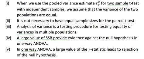 Solved I When We Use The Pooled Variance Estimate S For