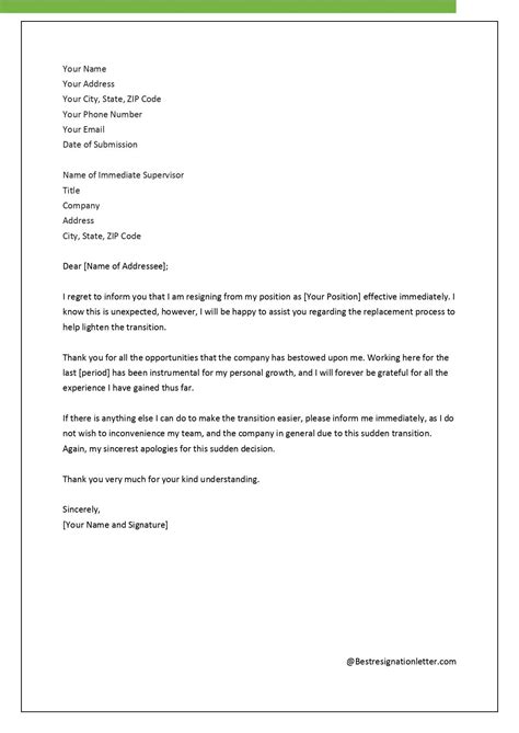 Stunning Resignation Letter Sample For Bpo Company Nursing Resume