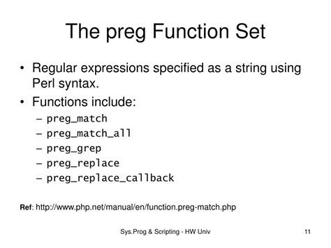 Ppt Introduction To Regular Expressions In Php Functions And