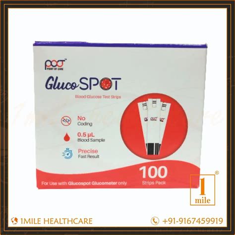 Poct Glucospot Pack Of 100s Blood Glucose Test Strips Glucometer Sugar