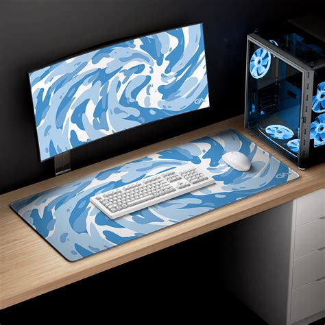 Icy Cyan Swirl Mousepad Gutzyaiden