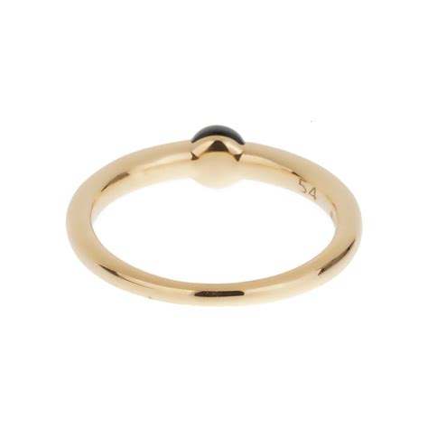 Pomellato Mama Non Mama 18k Rose Gold Onyx Diamond Ring Sz 6