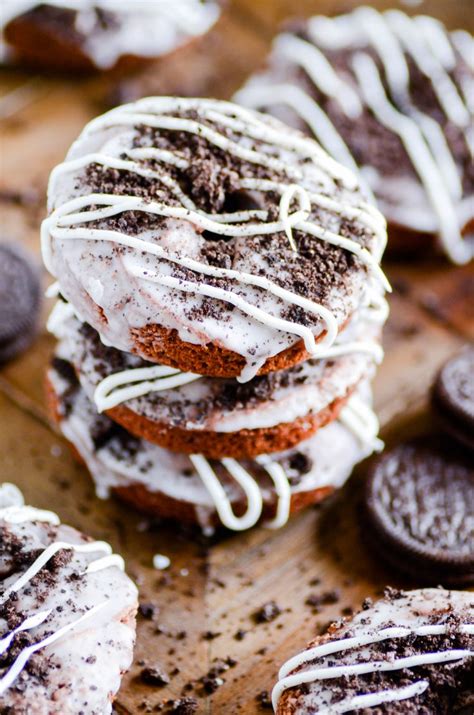Baked Chocolate Donuts With Sweet Glaze And Oreo Crumbles