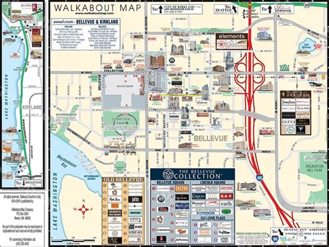 Downtown Bellevue Wa Walking Map Washington Lakes Vacation Trips