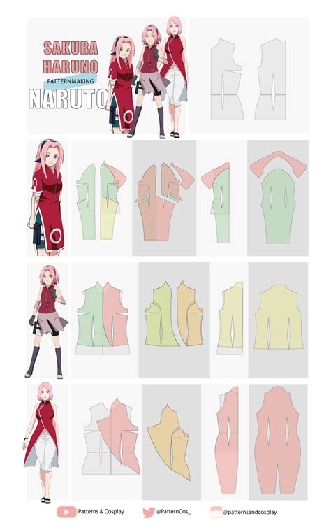 Sakura Cosplay Pattern Tutorial Naruto By Patterncos On Deviantart