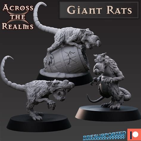 Giant Rats Collection Fantasy Monster Miniatures Ratkin Mutant Dnd