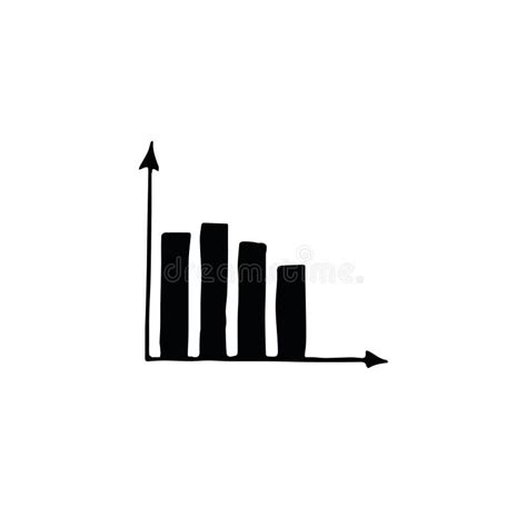 Decreasing Bar Graph Hand Drawn In Doodle Style Business Chart Stock Illustration