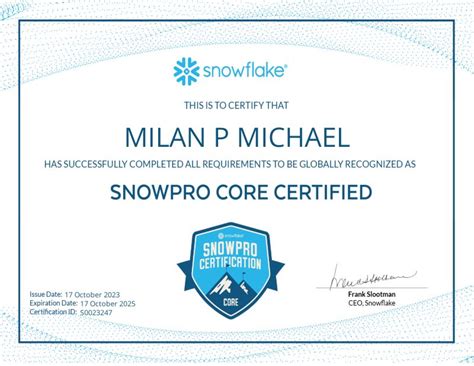 Milan Michael On Linkedin Snowflake Snowpro Certification Datawarehouse Dataengineering
