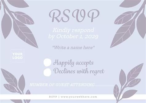Make Free Custom Rsvp Cards Online