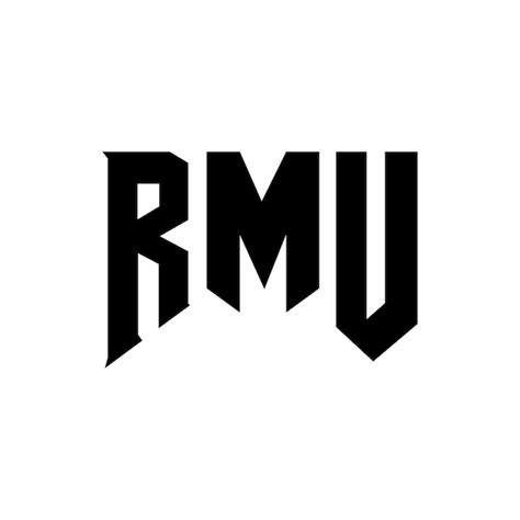 Rmu Letter Logo Design For Technology Company Rmu Logo Design Black And