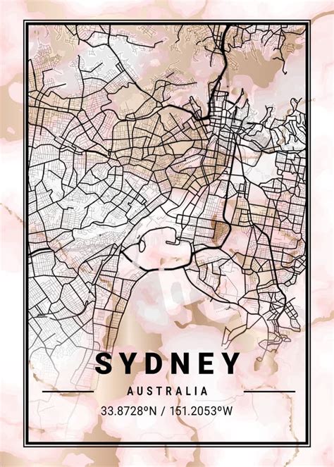 Sydney Australia Daphne Marble Map Stock Illustration Illustration