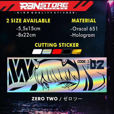 Jual Stiker Anime Zero Two Darling Untuk Motor Dan Mobil Cutting