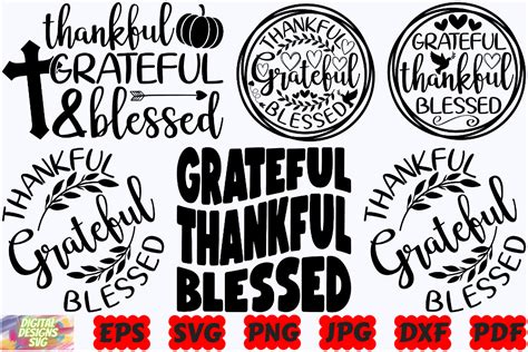 Thankful Grateful Blessed Svg Thankful Graphic By Digitaldesignssvgbundle · Creative Fabrica