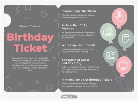 Free Birthday Ticket Templates And Examples Edit Online And Download