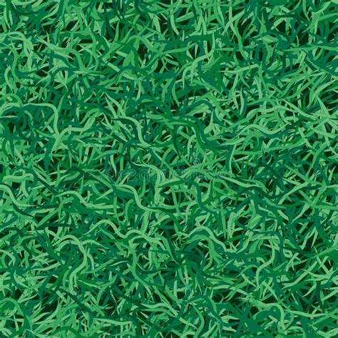 Summer Green Grass Texture Seamless Pattern Background Stock Vector