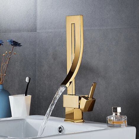 Grifo De Lavabo Dorado Mezclador Monomando Moderno Diseño Creativo
