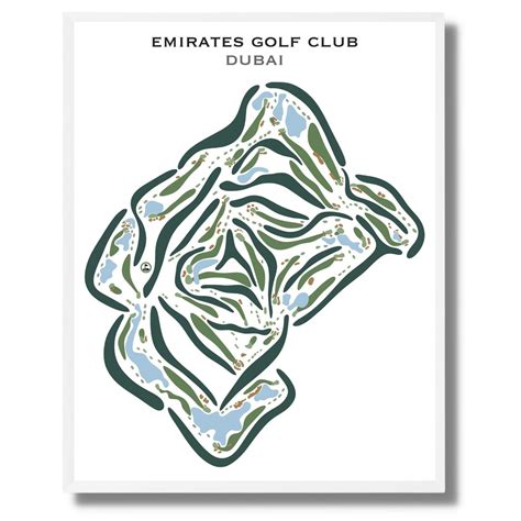 Emirates Golf Club Dubai Golf Course Map Golf Theme Etsy