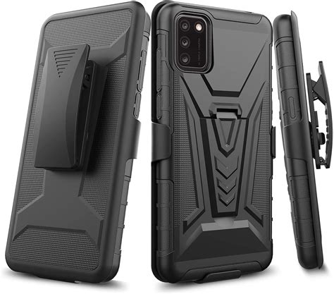 Alcatel TCL A X A DL Belt Clip Holster Kickstand Shock Proof Phone Case With Tempered Glass