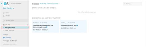 Manage Classes Edusuite