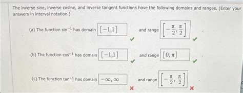 Solved The inverse sine, inverse cosine, and inverse tangent | Chegg.com