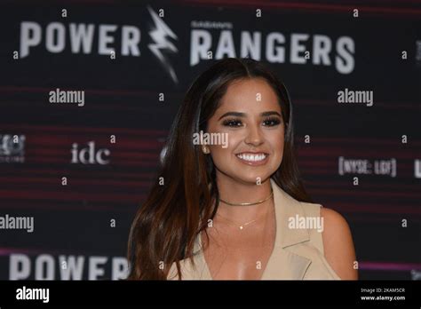 Becky G Is Seen Smiling During The Power Rangers Film Press Conference