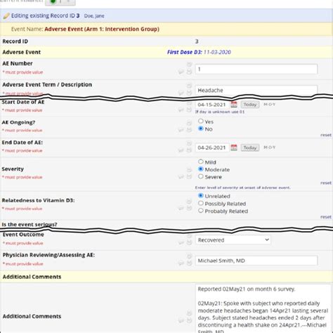 Safety Monitoring Adverse Events This Is A Typical Adverse Event