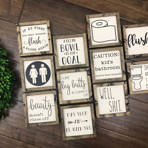 Farmhouse Bathroom Signs Etsy