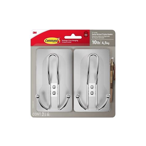 Command Extra Large Hook 10lb Satin Nickel 2pack 17038sn 2es Image 1