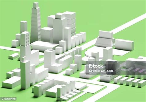 City Map With Volumetric Houses Volumetric Map Of Metropolis