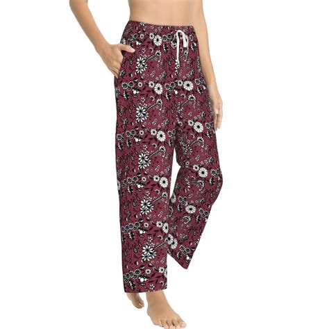 Goofa Daisies Flowers Printed Soft Pajama Pants For Women Wide Leg