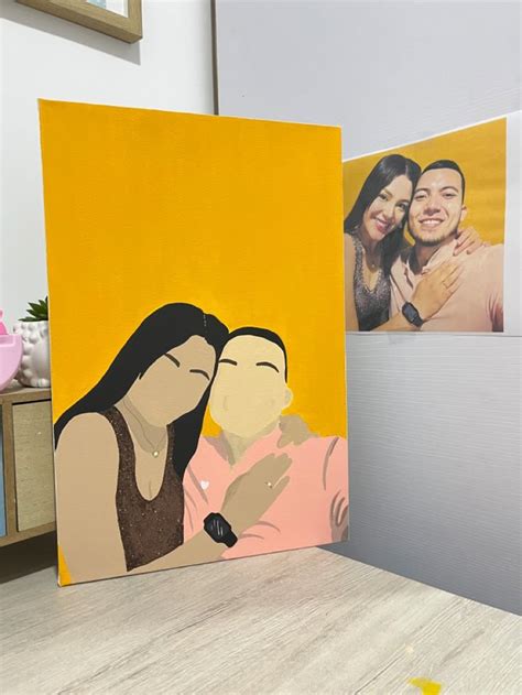 Lienzo De Pareja Lienzo Amor Lienzos Pintados Retratos De Pareja