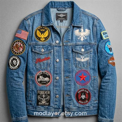 Custom Denim Jacket With Embroidered Patches Personalized Streetwear