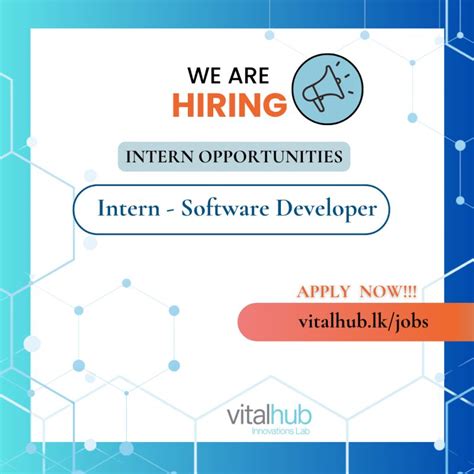 Intern Software Developer At Vitalhub Innovations Lab Colombo Sri