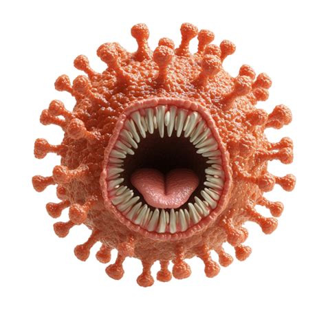 Scary 3d Virus With An Open Mouth 57350806 Png