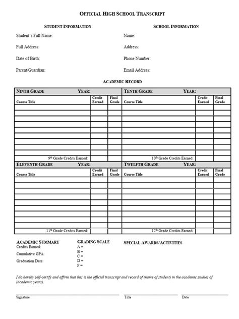 Sample Transcript Pdf