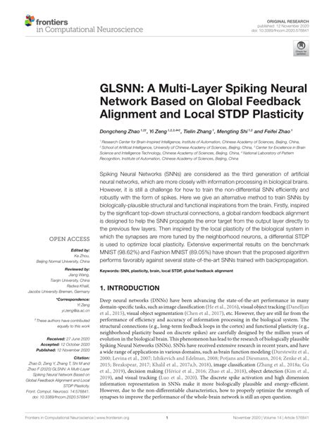 Pdf Glsnn A Multi Layer Spiking Neural Network Based On Global