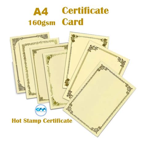 a4 certificate paper with gold stamping 10 sheets kertas sijil