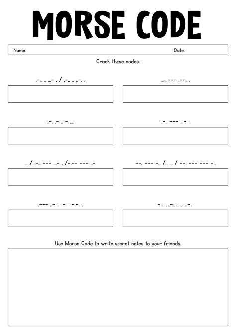 13 Printable Morse Code Worksheet Free Pdf At