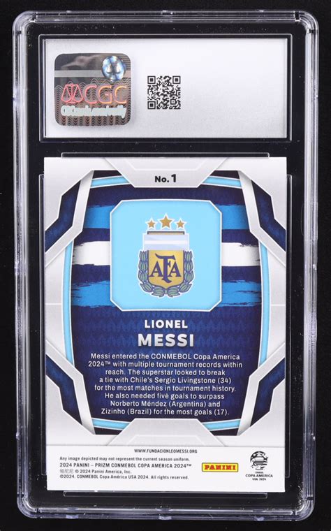 Lionel Messi 2024 Panini Prizm Copa America 1 Cgc 10 Pristine Auction