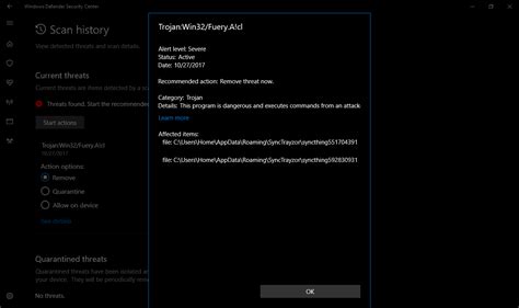 Windows Defender Security Trojanwin32fueryacl False Positive · Issue 416 · Canton7