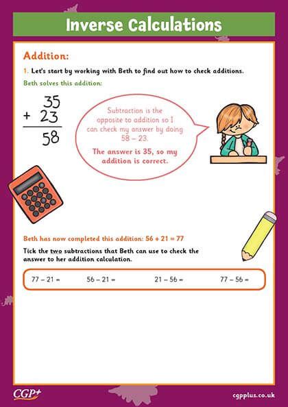 Using Inverse Operations To Check Calculations Year 3 Cgp Plus