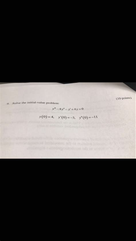 solved 10 points o solve the initial value problem