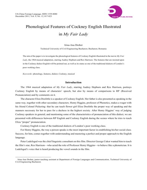 Cockney Accent History Ideastalent