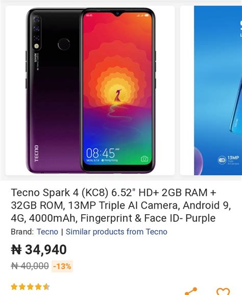 Tecno Spark 4 Specifications And Price Phones Nigeria