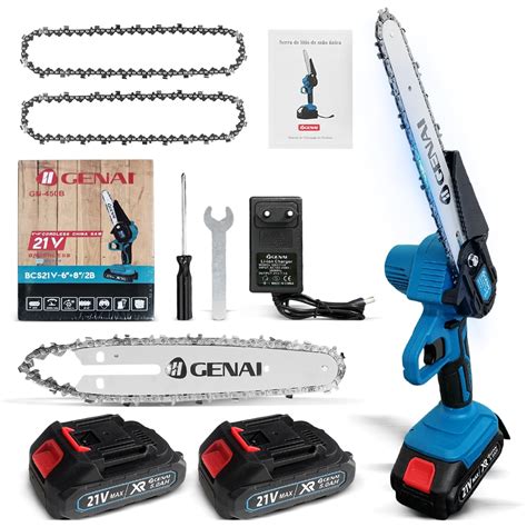 Motosserra Elétrica 21v De 6 E 8 Polegadas Com Estojo De Transporte De 2 Baterias Shopee Brasil