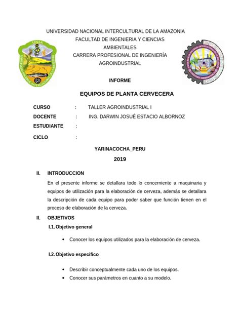 Equipos De Planta Cervecera Pdf