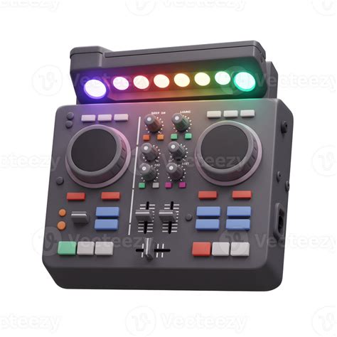 A Dj Mixer Features Multiple Knobs Buttons And Sliders To Control Audio Signals Allowing
