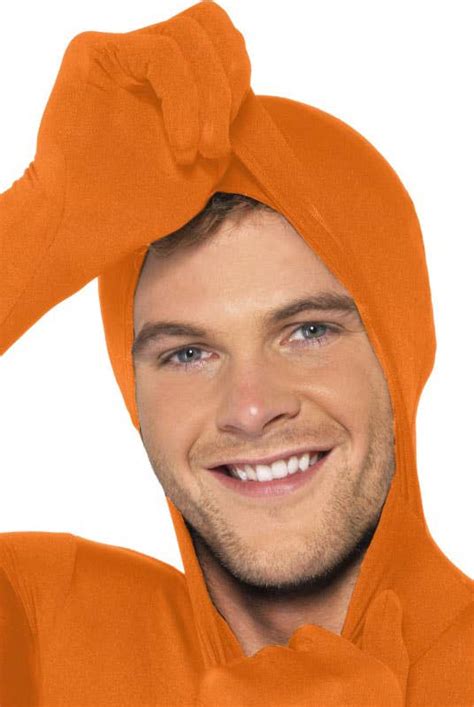 Orange Lycra Skin Suit Orange Second Skin Adults Bodysuit Costume