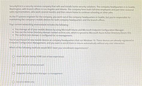 Solved Securityfirst Is A Security Services Company That